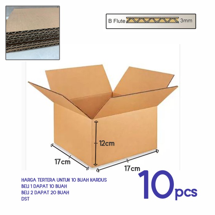 Jual 10 BUAH KARDUS DUS BOX 17X17X12 CM | Shopee Indonesia