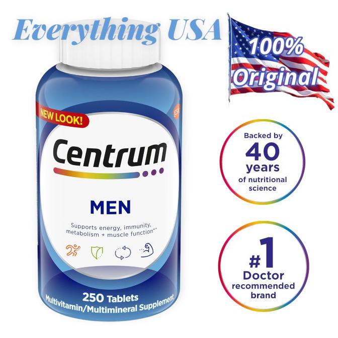 Jual Centrum Multivitamin Men Supplement Vitamin untuk Pria 250 Tablets ...