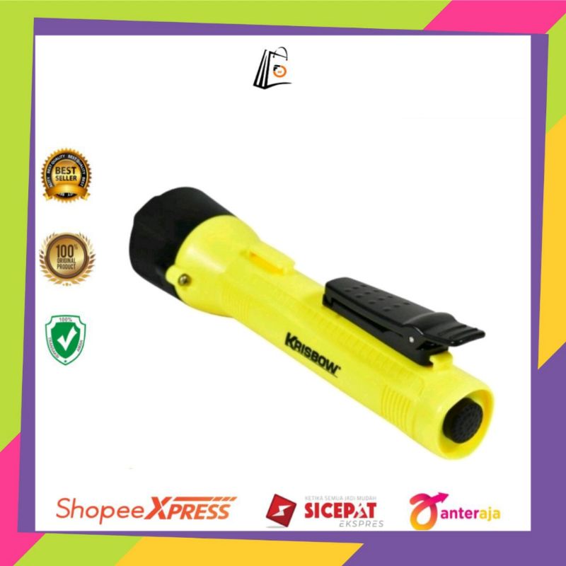 Jual Krisbow Senter Explosion Proof dengan Clip 141 Lm - Kuning ...