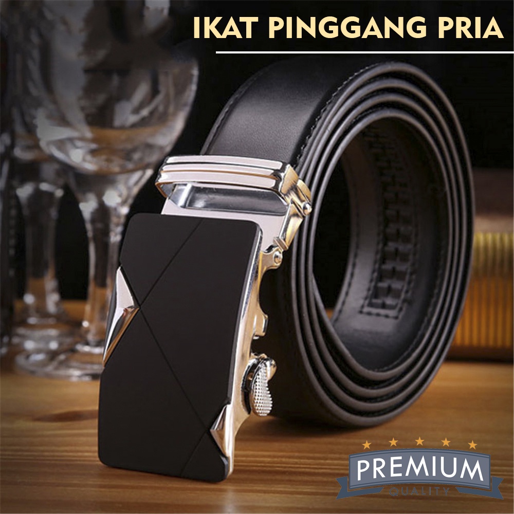 Jual Tali Ikat Pinggang Pria Kulit Premium Model 1 Tri-angle Belt 125cm ...