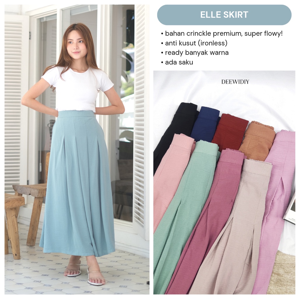 Jual ROK PANJANG CRINCKLE / ROK PANJANG KERJA WANITA / ROK PAYUNG / ROK ...