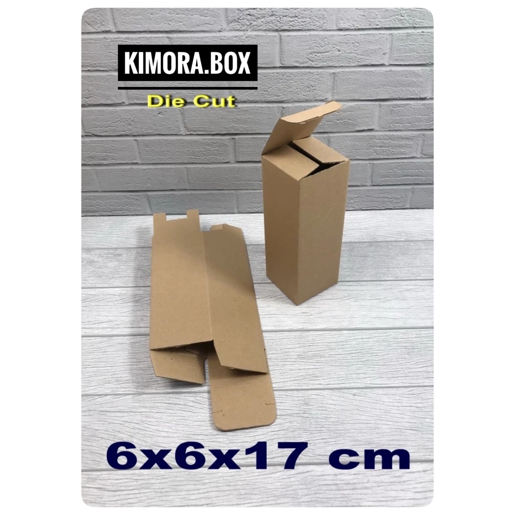 Jual Kardus karton Uk. 6x6x17 cm.........Die Cut Kotak Botol | Shopee ...