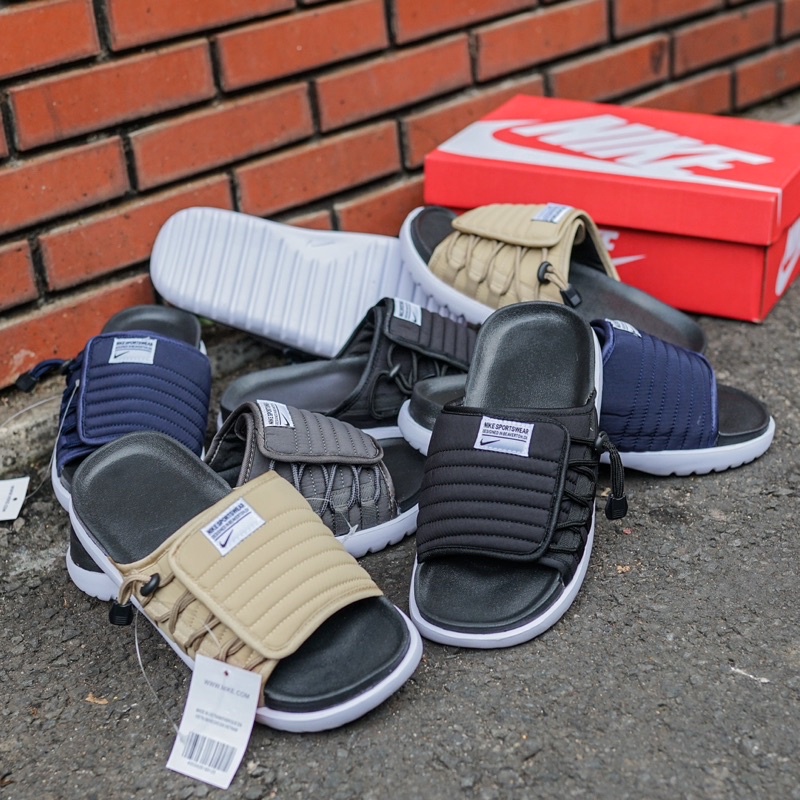 Jual Sandal Nke Asuna Slide 2 Black, Cream, Navy, Grey | Shopee Indonesia