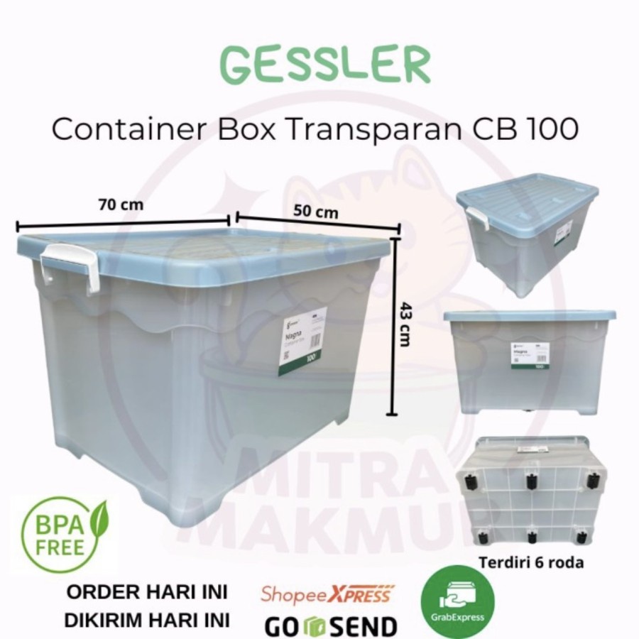 Jual KONTAINER JUMBO 100 LITER / 100 L TEBAL (GARANSI PECAH GANTI BARU ...