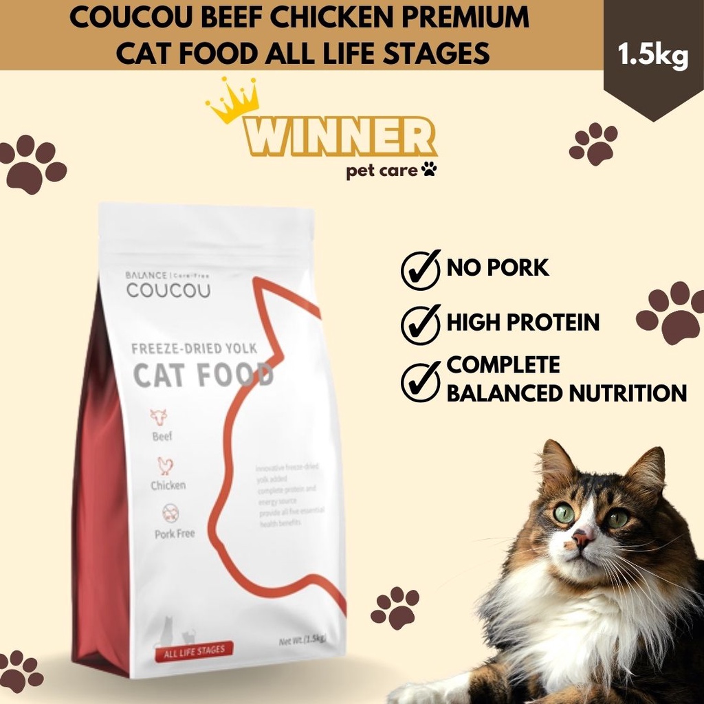 Jual COUCOU Beef Chicken Premium Cat Food All Life Stages Freshpack 1 ...
