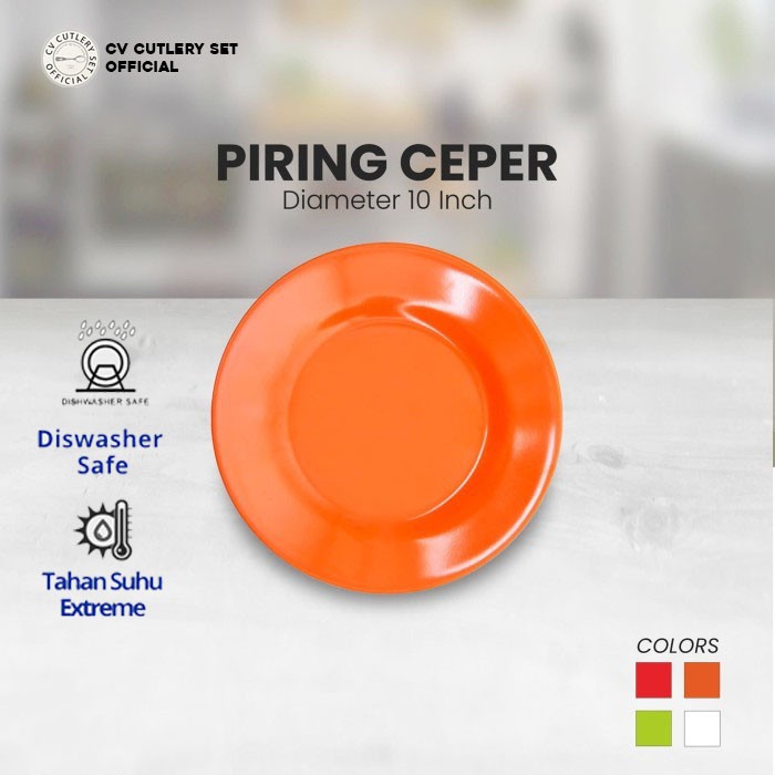 Jual Piring Ceper Nasi Goreng 10" inch Orange MELAMINE G2110 Dapur ...