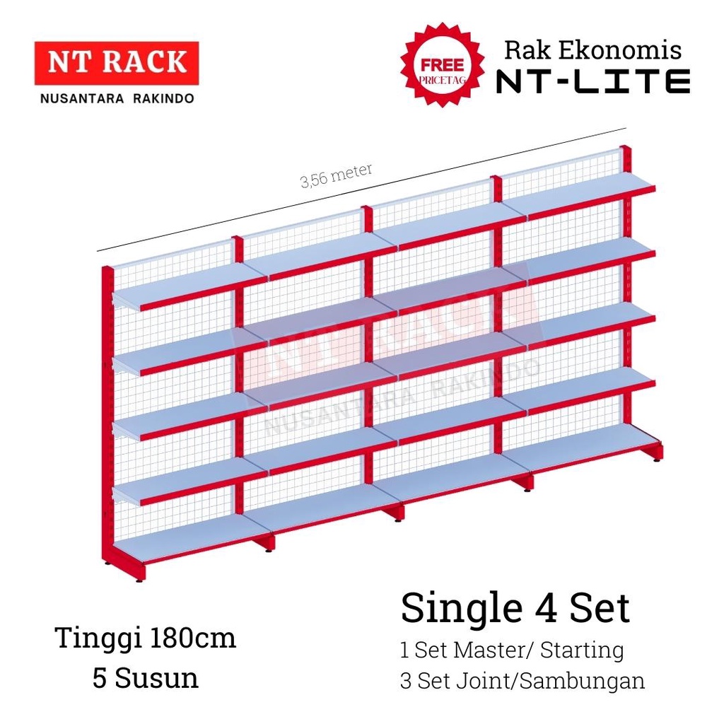 Jual Rak Toko Minimarket Gondola Termurah Single 1 Sisi Tinggi 180 cm 5 ...