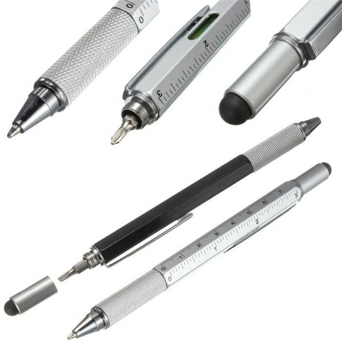 Jual Pulpen 5 in 1 Ballpoint Unik Multifungsi ada obeng stylus ...