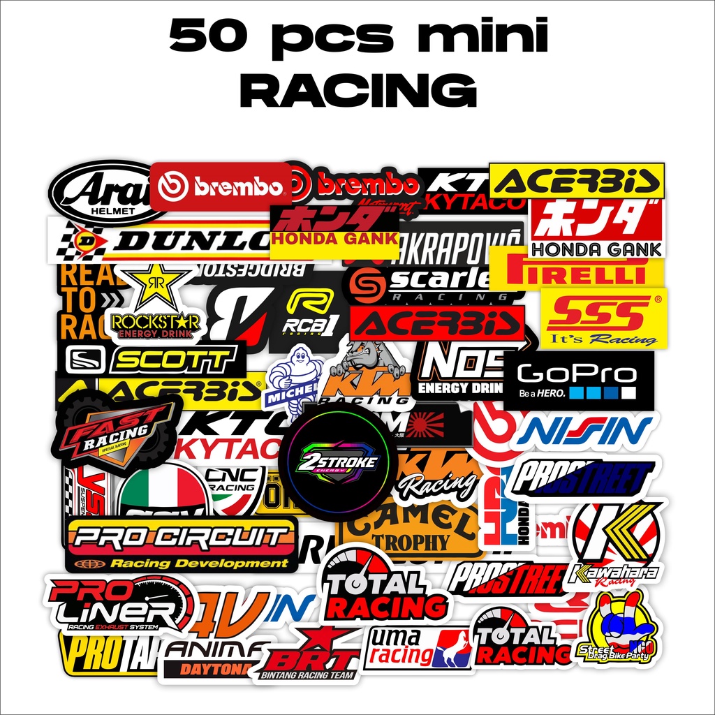 Jual STIKER RACING MINI PACK ISI 50PCS STIKER BRAND LOCAL LUAR NEGRI ...