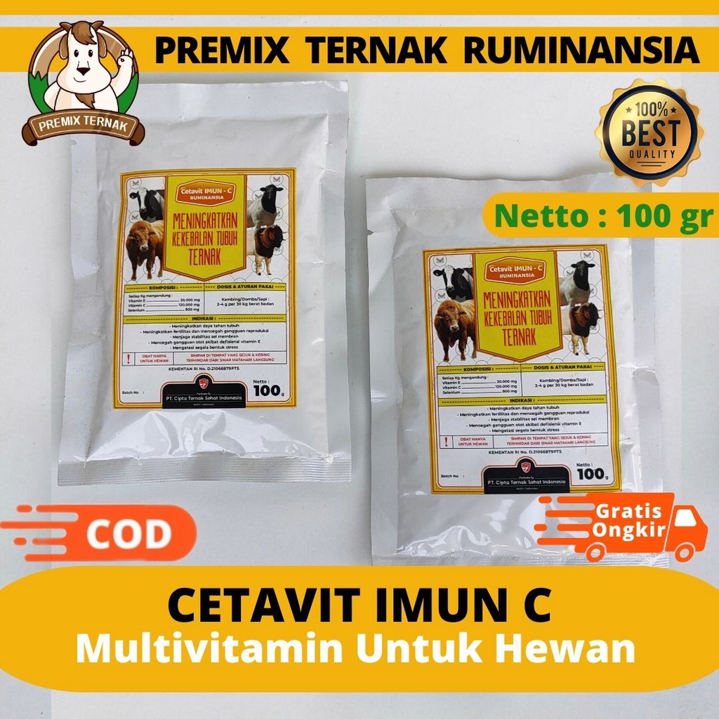 Jual CETAVIT IMUN C RUMINANSIA 100 GRAM - Vitamin CE & Se untuk Daya ...