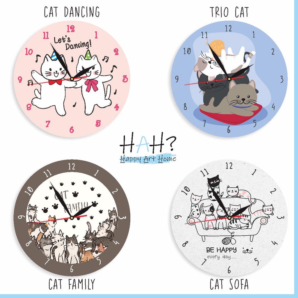 Jual Jam Dinding Kartun Kucing Dekorasi Kamar Anak Hiasan Lucu Wall ...