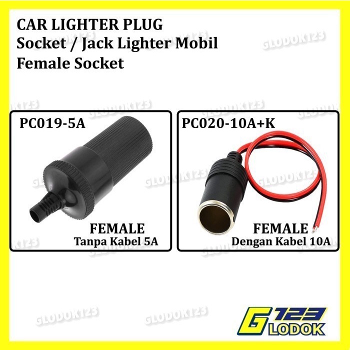 Jual Soket Socket Car Lighter Jack Colokan Mobil Betina Female Kabel 12 ...