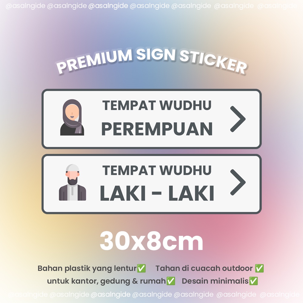 Jual STIKER WUDHU PEREMPUAN / LAKI-LAKI - SIGN STICKER - stiker dinding ...