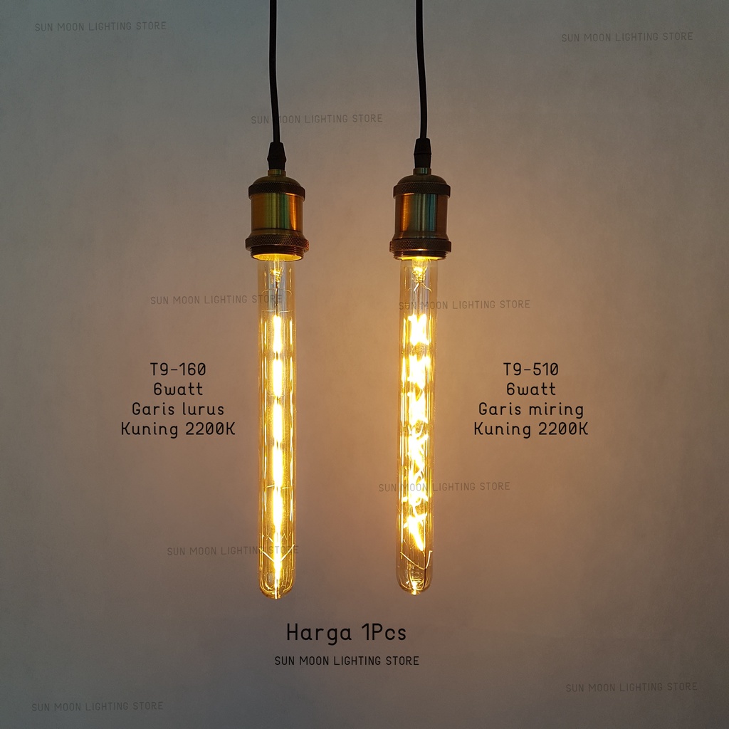 Jual LAMPU FILAMENT EDISON PANJANG PIPA LED T9 160 6WAT 28CM RETRO KAFE ...