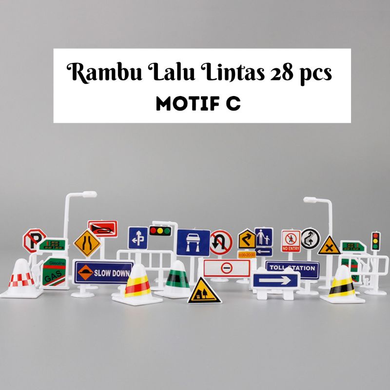 Jual Mainan Edukasi Anak Traffic Sign Rambu Lalu Lintas 28 pcs | Shopee ...