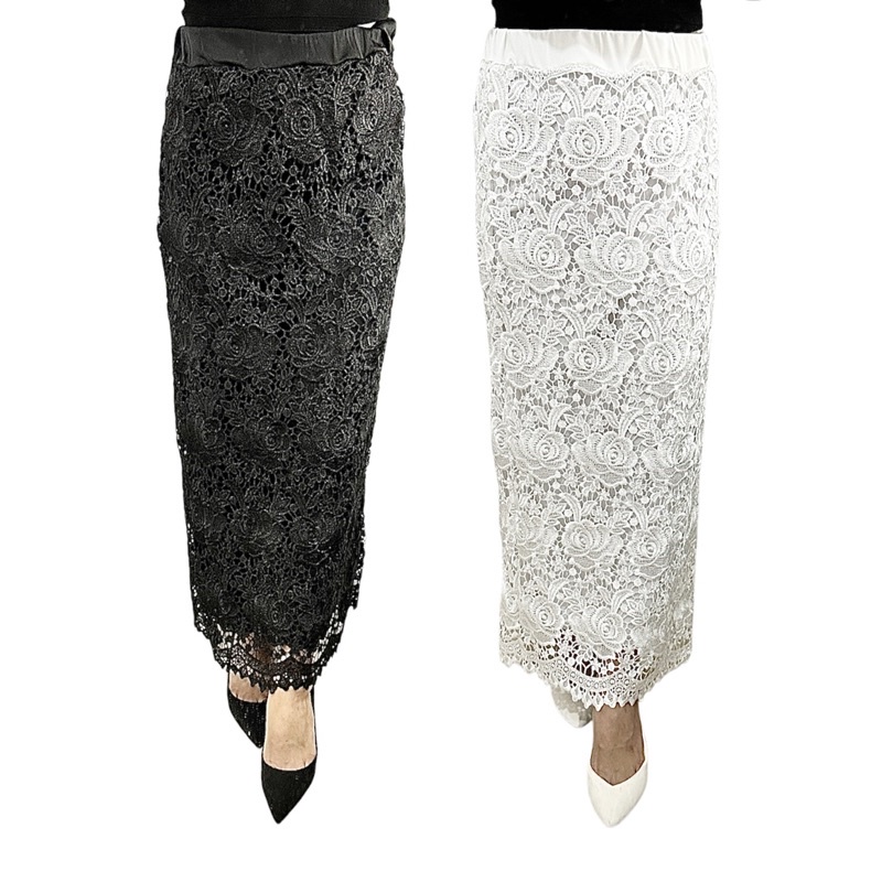 Jual 225 ROK WANITA BRUKAT KILAP PANJANG LONG SKIRT HITAM SILVER PUTIH ...