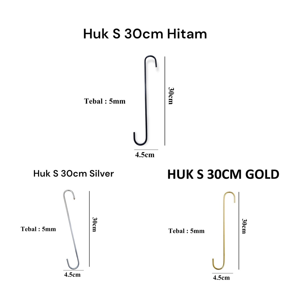Jual Hook Cantolan S Stainless Steel Ukuran 30cm - harga/pc | Shopee ...