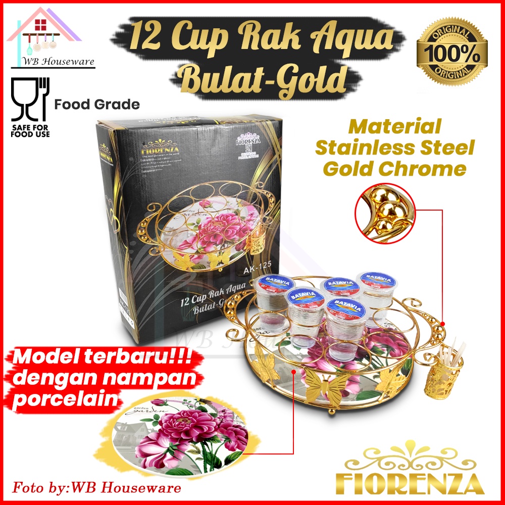 Jual FIORENZA Rak aqua 12lubang stainless gold bulat AK-125 / tempat ...