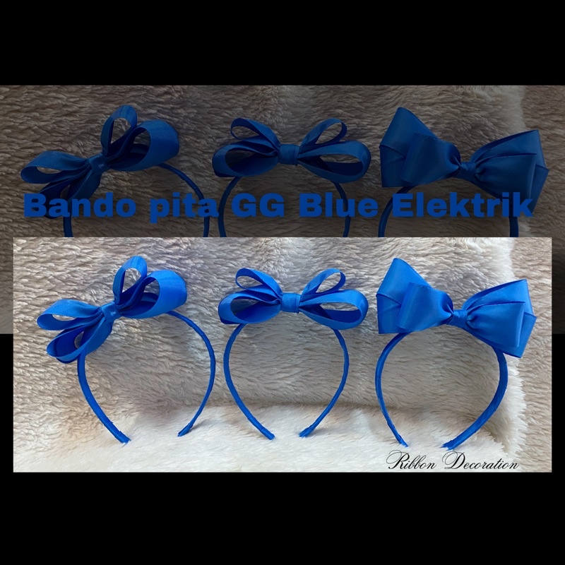 Jual Bando pita satin or GG biru (Blue Elektrik ) / kids adult ...