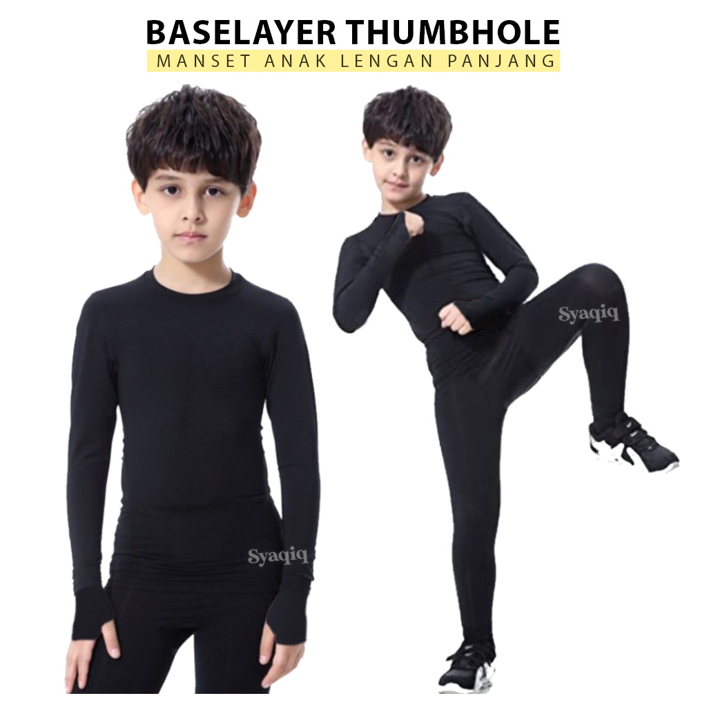Jual Manset Anak Panjang Olahraga / Baselayer Kids Thumhole | Shopee ...