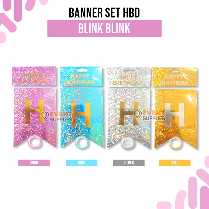 Jual Banner Shiny Blink - Blink Premium Ulang Tahun Happy Birthday ...