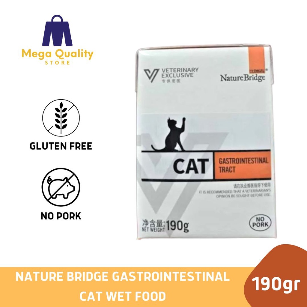 Jual Nature Bridge Gastrointestinal Vet Cat Wet Food 190gr | Shopee ...
