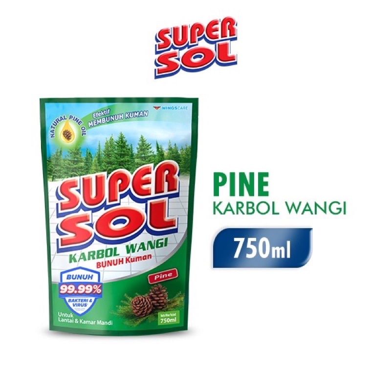 Jual SUPER SOL KARBOL PEMBERSIH LANTAI PINE 750ml | Shopee Indonesia