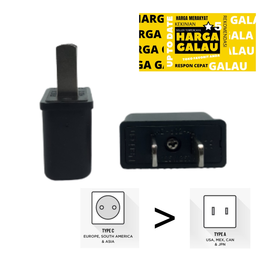 Jual Over Steker Gepeng Colokan Listrik Bulat ke Gepeng Convert ASIA EU ...