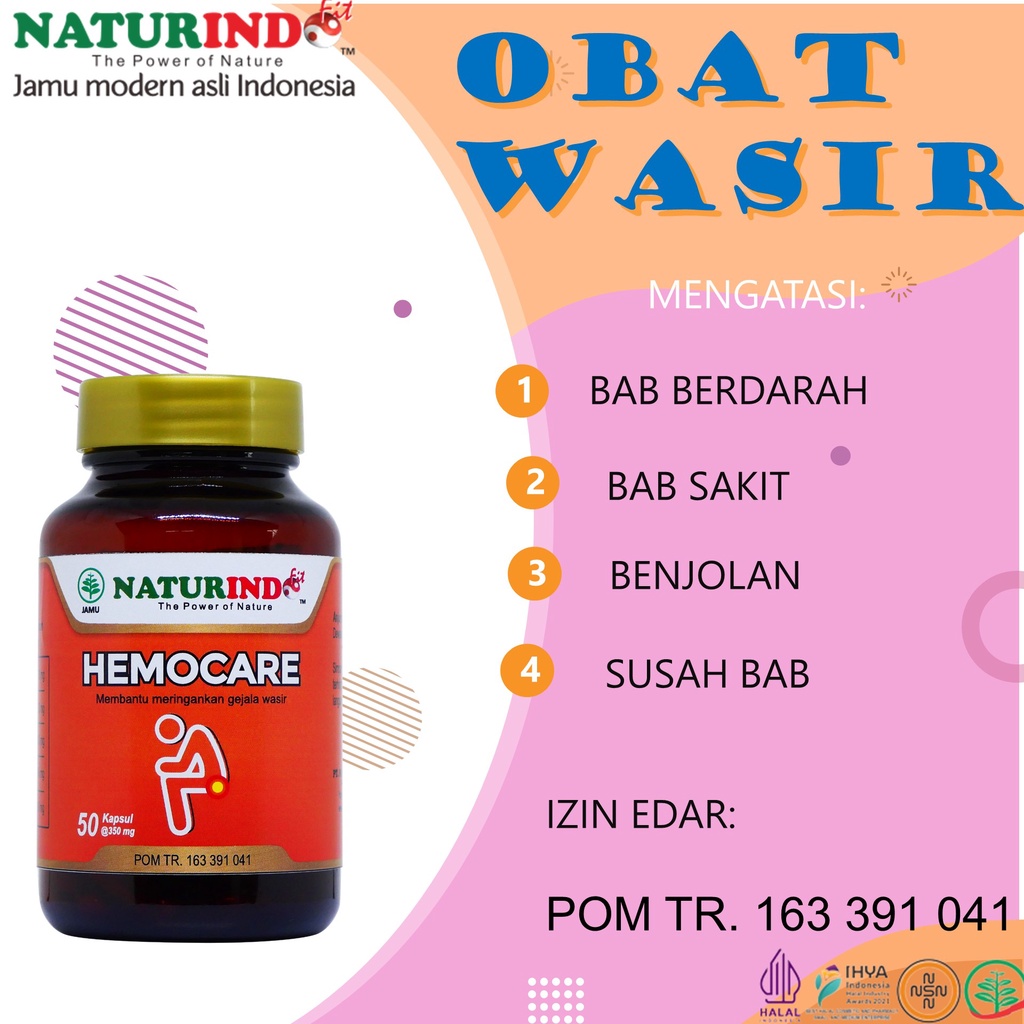 Jual Obat Wasir Obat Ambeien Stadium 1-4 Susah BAB Berdarah Benjolan Anus Herbal Hemocare ...