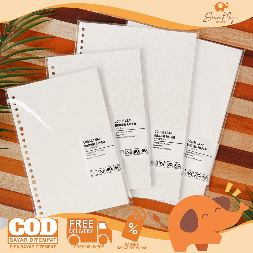 Jual NEW Refill Loose Leaf Binder Paper / Isi Loose leaf Grid Dan ...
