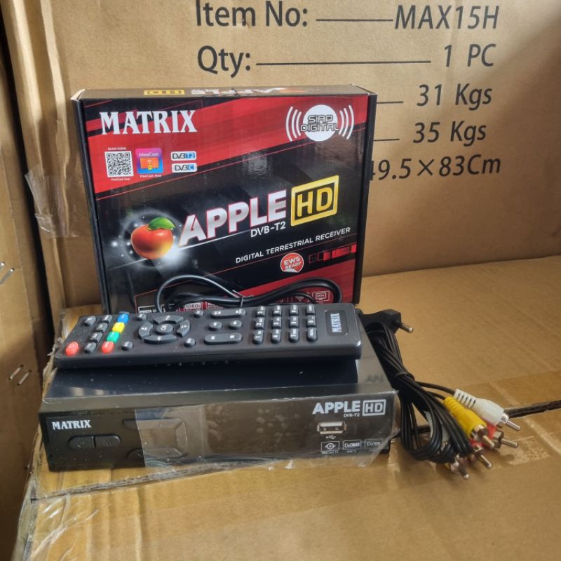 Jual Set Top Box Matrix Apple Full HD DVB T2 Receiver Siaran TV Digital Original TV Box | Shopee ...