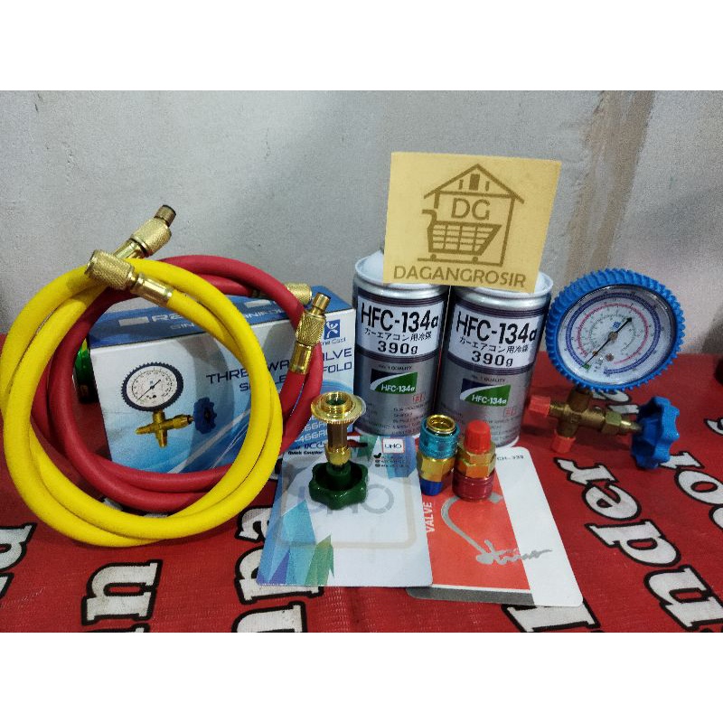 Jual Paket isi freon AC mobil dan kulkas Freon Kaleng HFC 134a 2pc ...