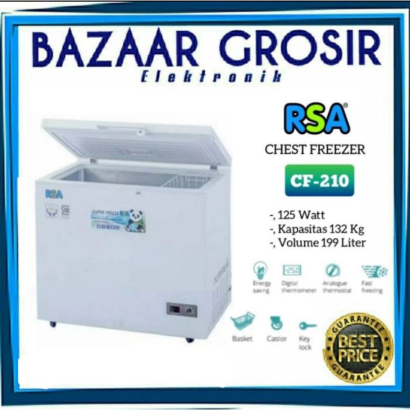 Jual RSA CHEST FREEZER BOX CF 210 / CF210 199 LITER HAMPIR 200 LITER ...