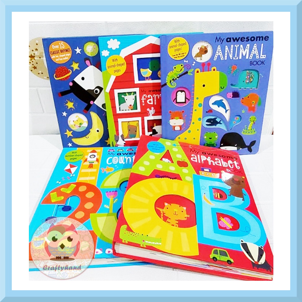 Jual My Awesome Board Book/Alphabet/Counting/Nursery Rhymes/Animal/Farm ...