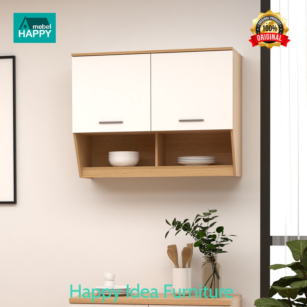 Jual HAPPY IDEA - [ GOJEK ] Rak Dapur Atas 2 Pintu Minimalis Elegan Rak ...