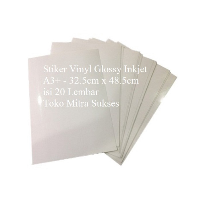 Jual Stiker Stiker Vinyl Glossy Inkjet A3+ - 32.5Cm X 48.5Cm | Shopee ...