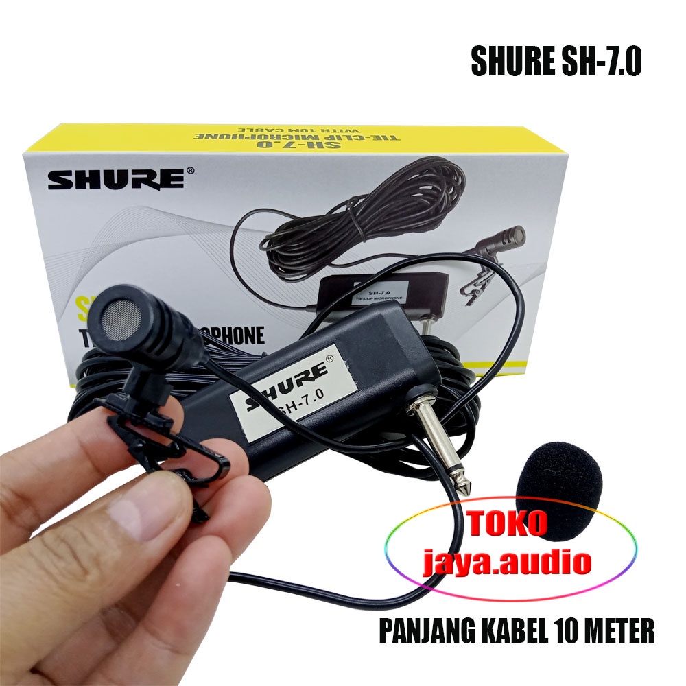Jual Mic Clip On SHURE SH-7.0 Mic Kabel Panjang Mik Kancing Mik Jepit ...