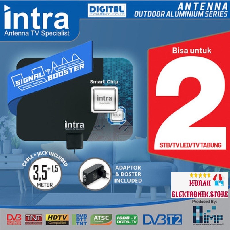 Jual Antena Tv Dalam Intra INT-HD15 Digital Indoor Outdoor Bisa 2 Tv ...
