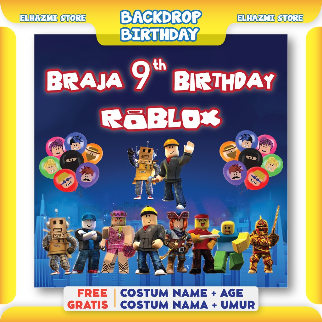 Jual Roblox Birthday | Banner | Spanduk | Backround | Backdrop Ulang ...