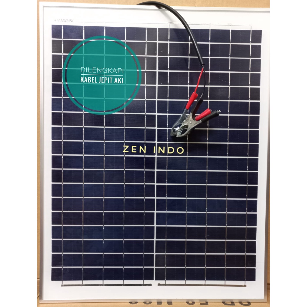 Jual Solar Cell 20WP Solar Panel 20WP 20 WP dengan Kabel Jepit Aki ...