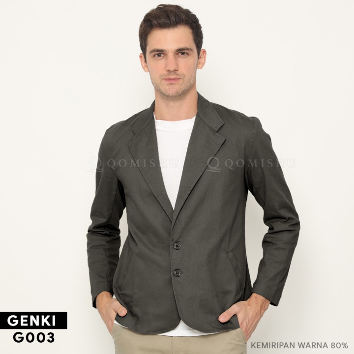 Jual Casual Blazer Pria GENKI-Blazer Kasual Pria Laki laki-Jas Pria-Jas ...