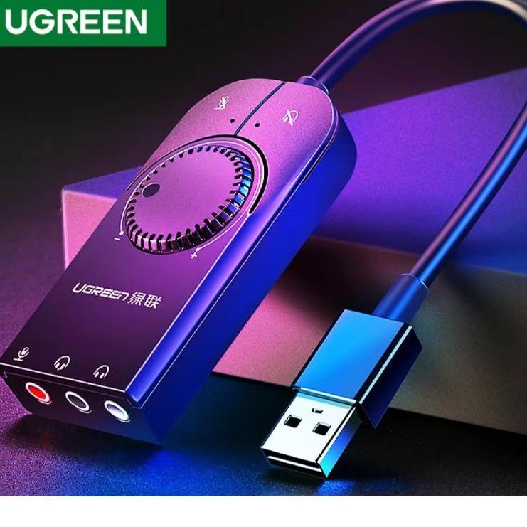 Jual Modern Ugreen Soundcard Eksternal Volume Ugreen Sound card External Black [MBS] | Shopee ...