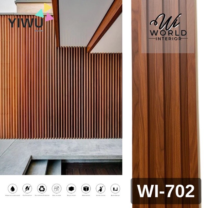 Jual wpc Wallpanel dinding uk 3m x 17cm x 2,3cm / wpc panel dinding / kisi kisi backdrop tv ...