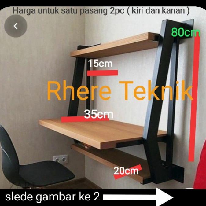 Jual rak meja kerja rak besi meja laptop komputer belajar tempel ...