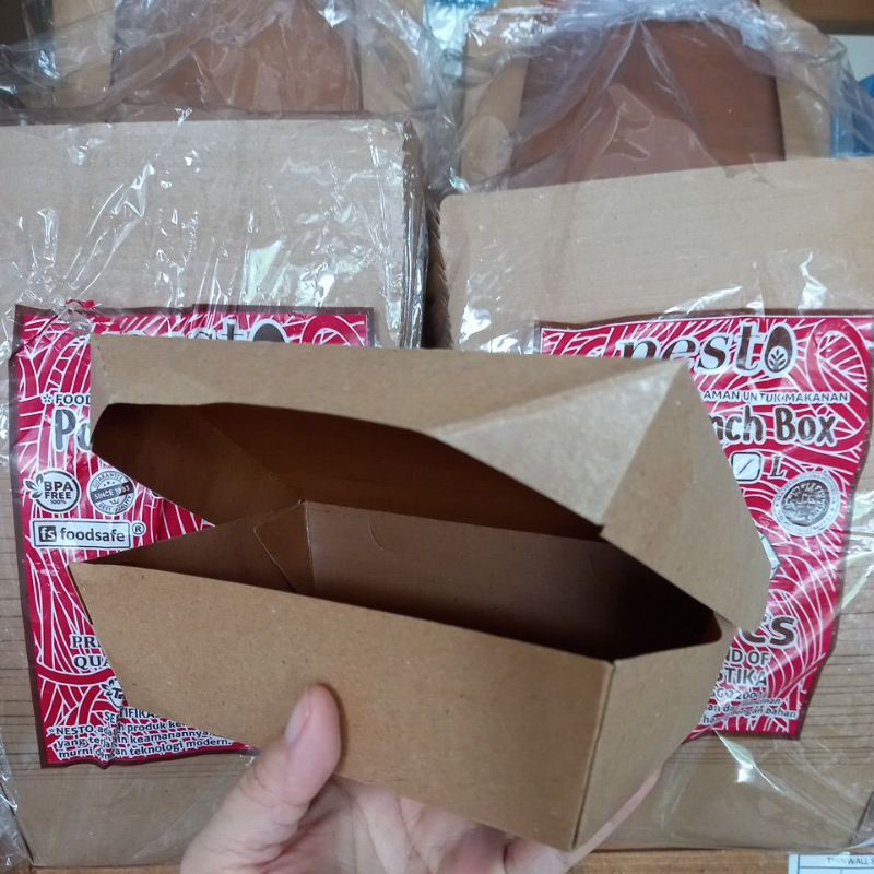 Jual paper lunch box coklat | Shopee Indonesia