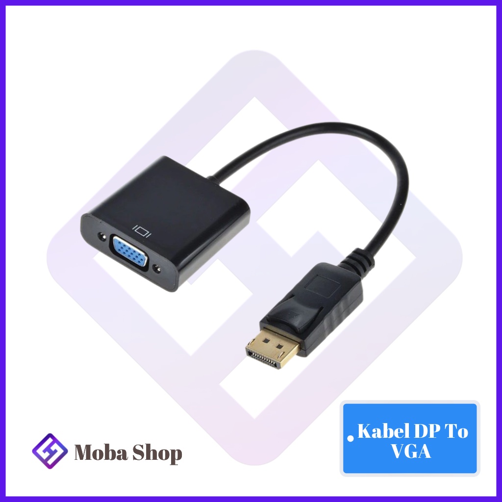 Jual Kabel DP To VGA Display Port To VGA Converter Adapter Male To ...