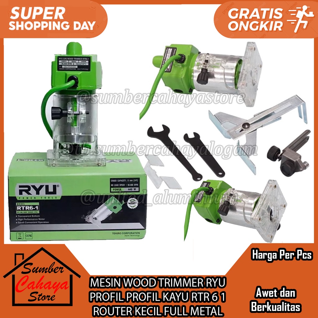Jual MESIN WOOD TRIMMER RYU PROFIL PROFIL KAYU RTR 6 1 ROUTER KECIL ...