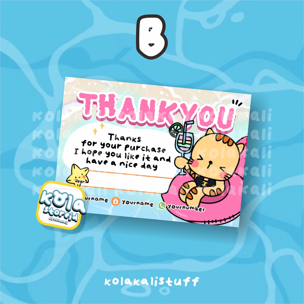 Jual THANKYOU CARD SUMMER EDITION • KARTU TERIMAKASIH • CARD AESTHETIC ...