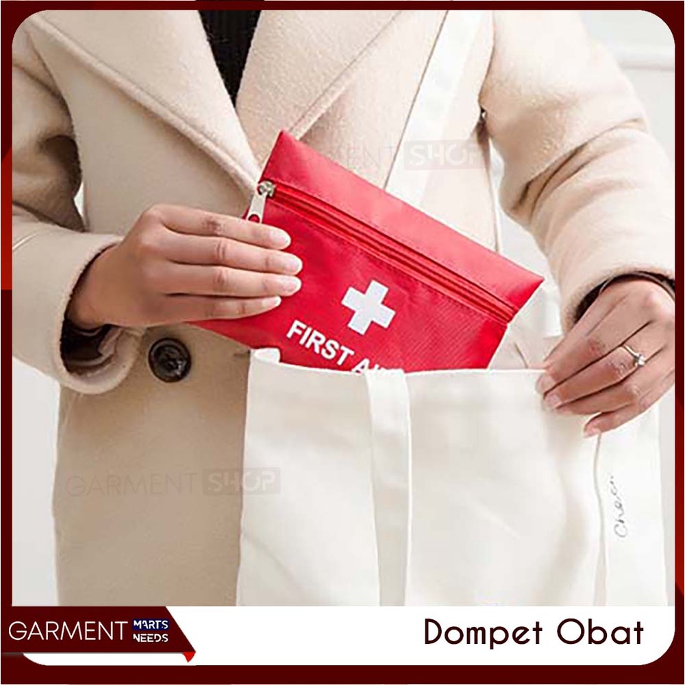 Jual Tas P3K Pouch Dompet First Aid Kit Merah Kotak Obat Organizer ...