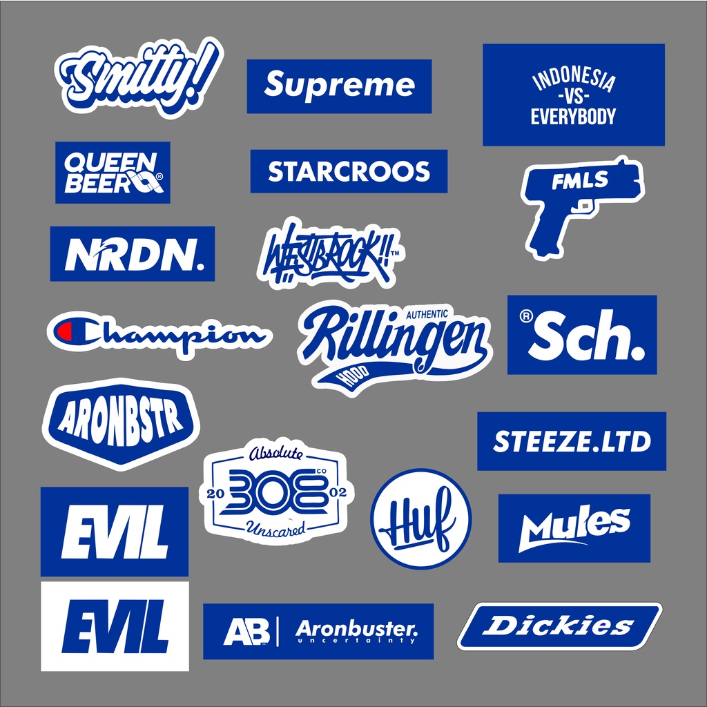 Jual STIKER BRAND DISTRO VARIASI BLUE KEREN POLL BAHAN GRAFTAC BISA ...